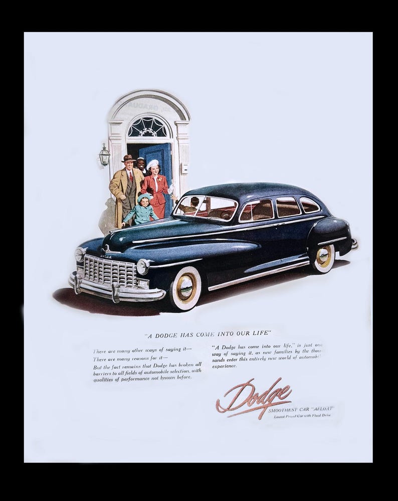 1947 Dodge Classic Car Vintage Magazine Ad - Automotive Wall Art ...