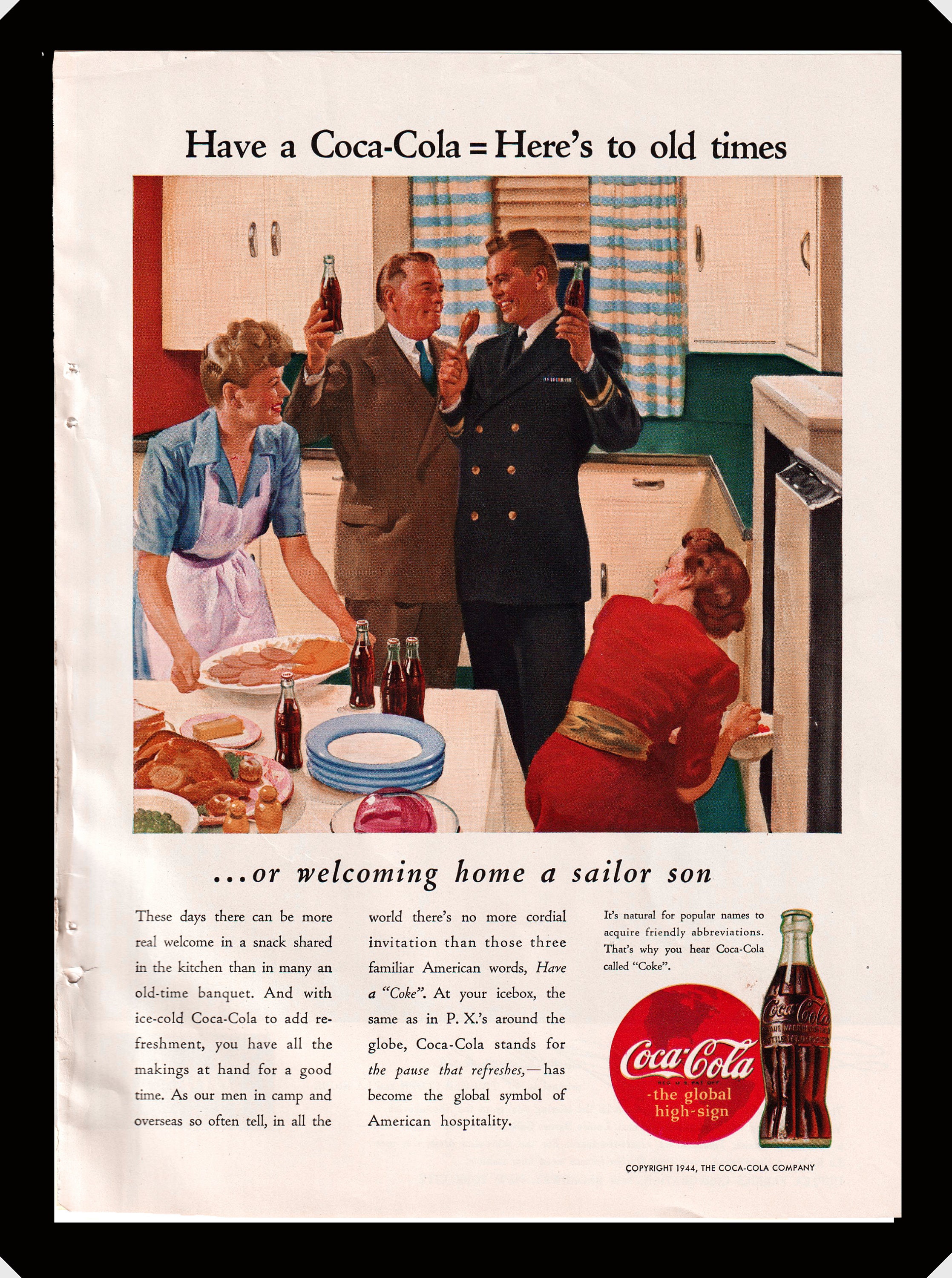 1944 Coca Cola Advertising, Coca Cola Christmas Ad, Coca Cola Kitchen ...