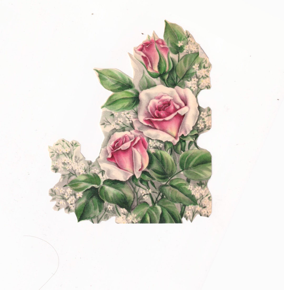 Vintage Rose Die Cut Floral for Scrapbooking, Card Making, Art Projects ...