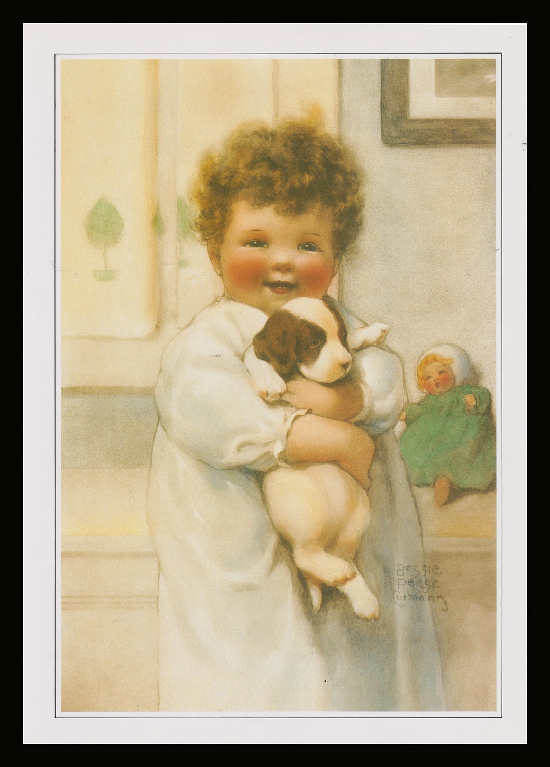 Bessie Pease Gutmann Nursery Print for Baby Boy Room, Vintage Decor ...