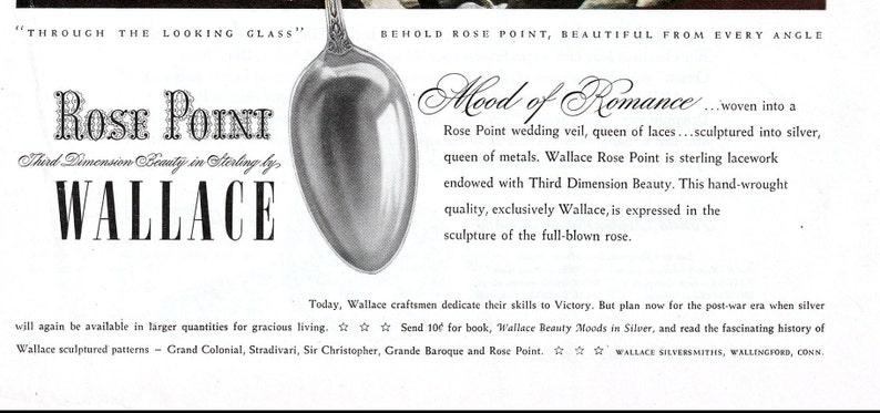 Vintage 1940s Silver Flatware Advertising Print, Retro Sterling Silver ...