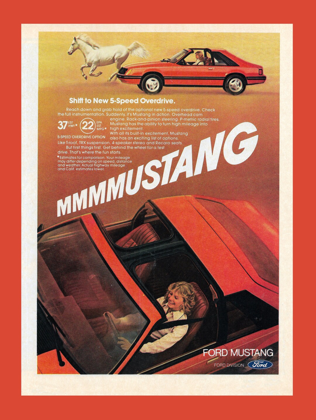 1981 Ford Mustang Ad, Vintage Magazine Ad, Automobilia, Magazine Ads - Etsy