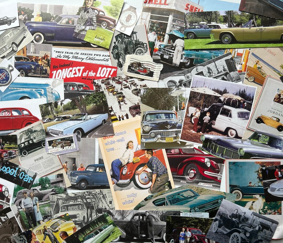 Auto Vintage Junk Journal Ephemera Pack With Retro Car Ads and Classic ...