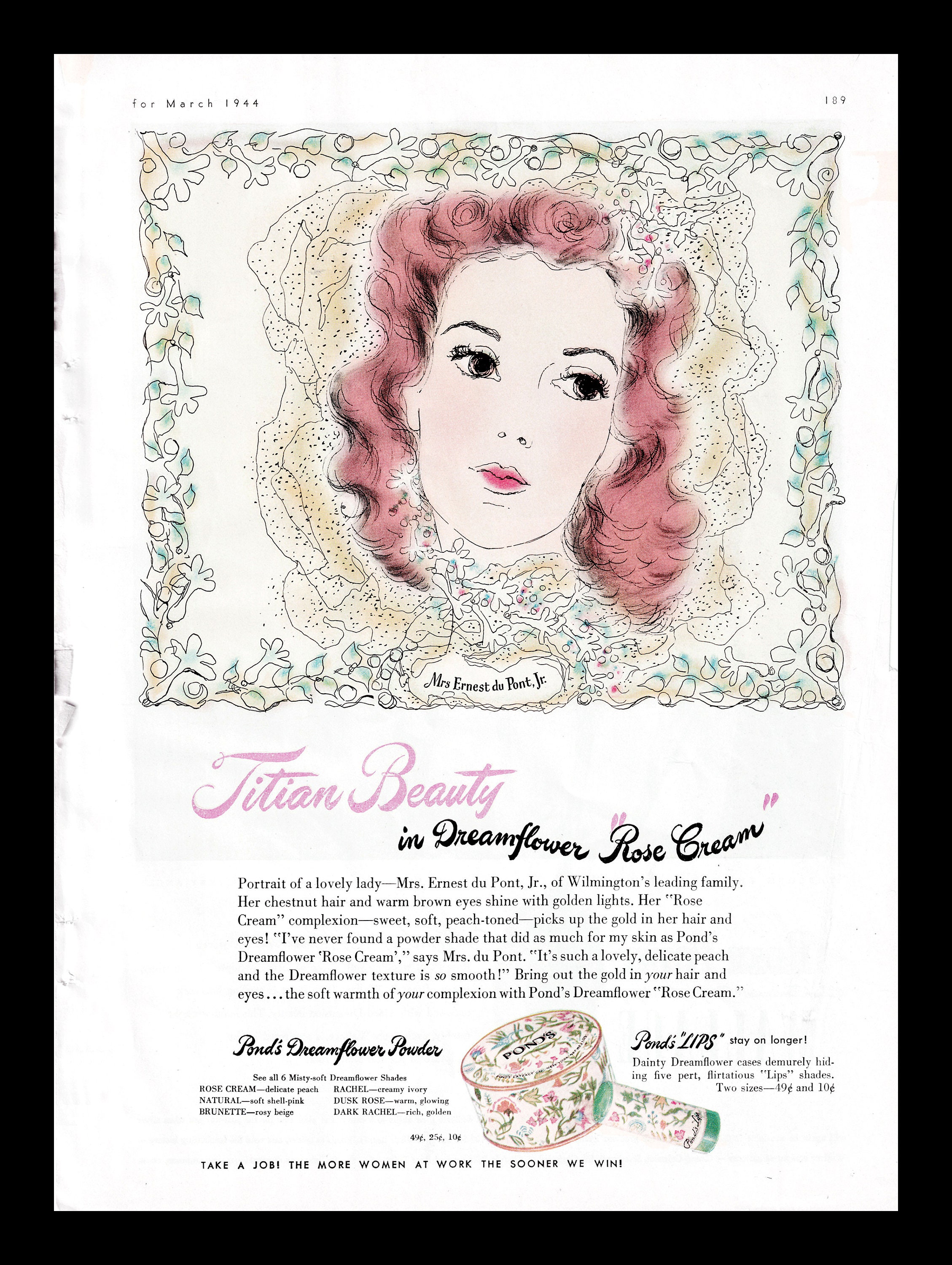 40s Ad, Ponds Angel Face Cream Ad, Vintage Advertising Print, Ponds ...