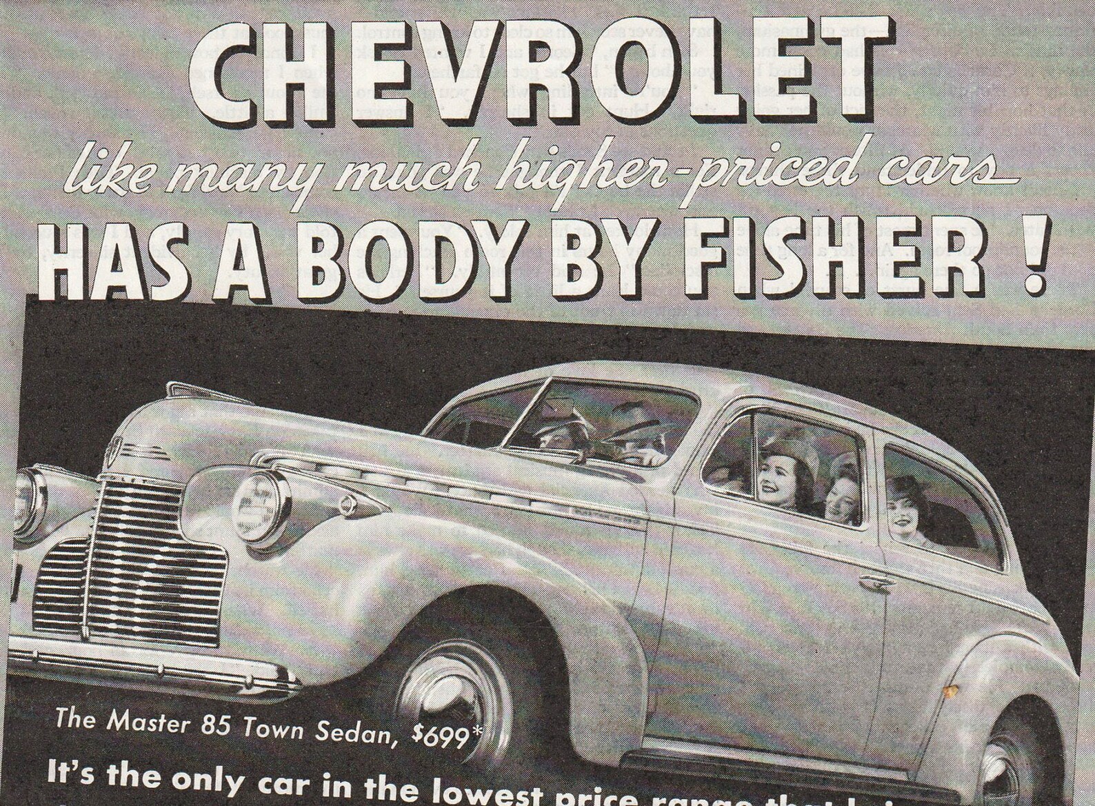 40' Chevy Ad, Vintage Print Magazine Advertising, Ephemera, Car ...
