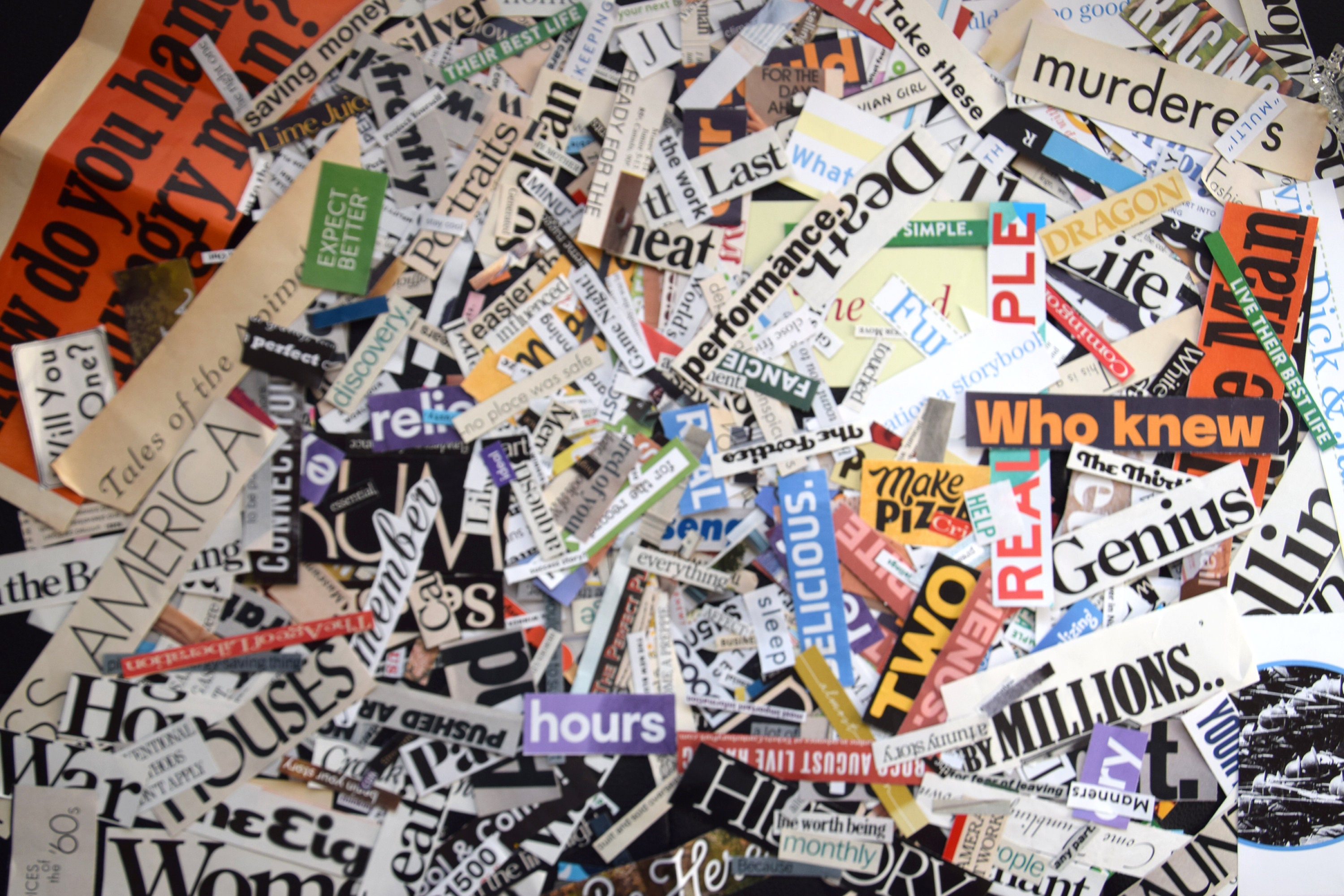 WORDS & Phrases, Vision Board, 200 Cut Out Words, Ephemera Lot ...