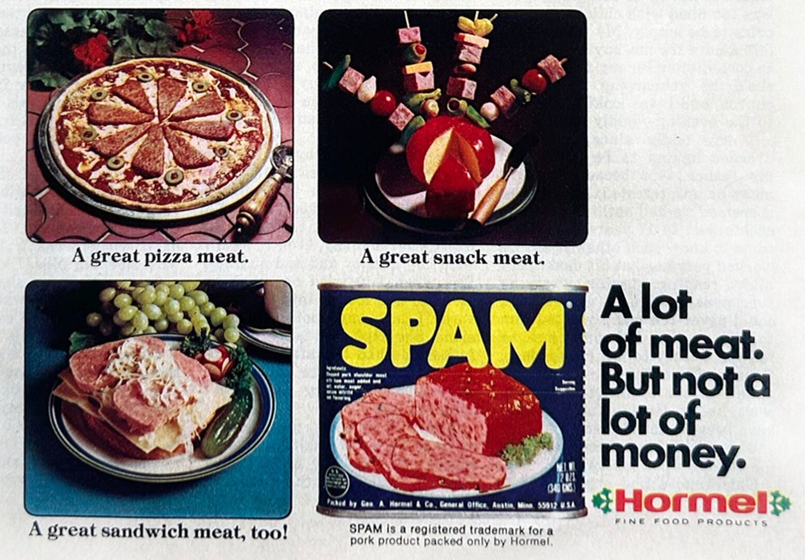 Vintage 1975 Spam Food Art Ad - Retro Magazine Advertisement for ...