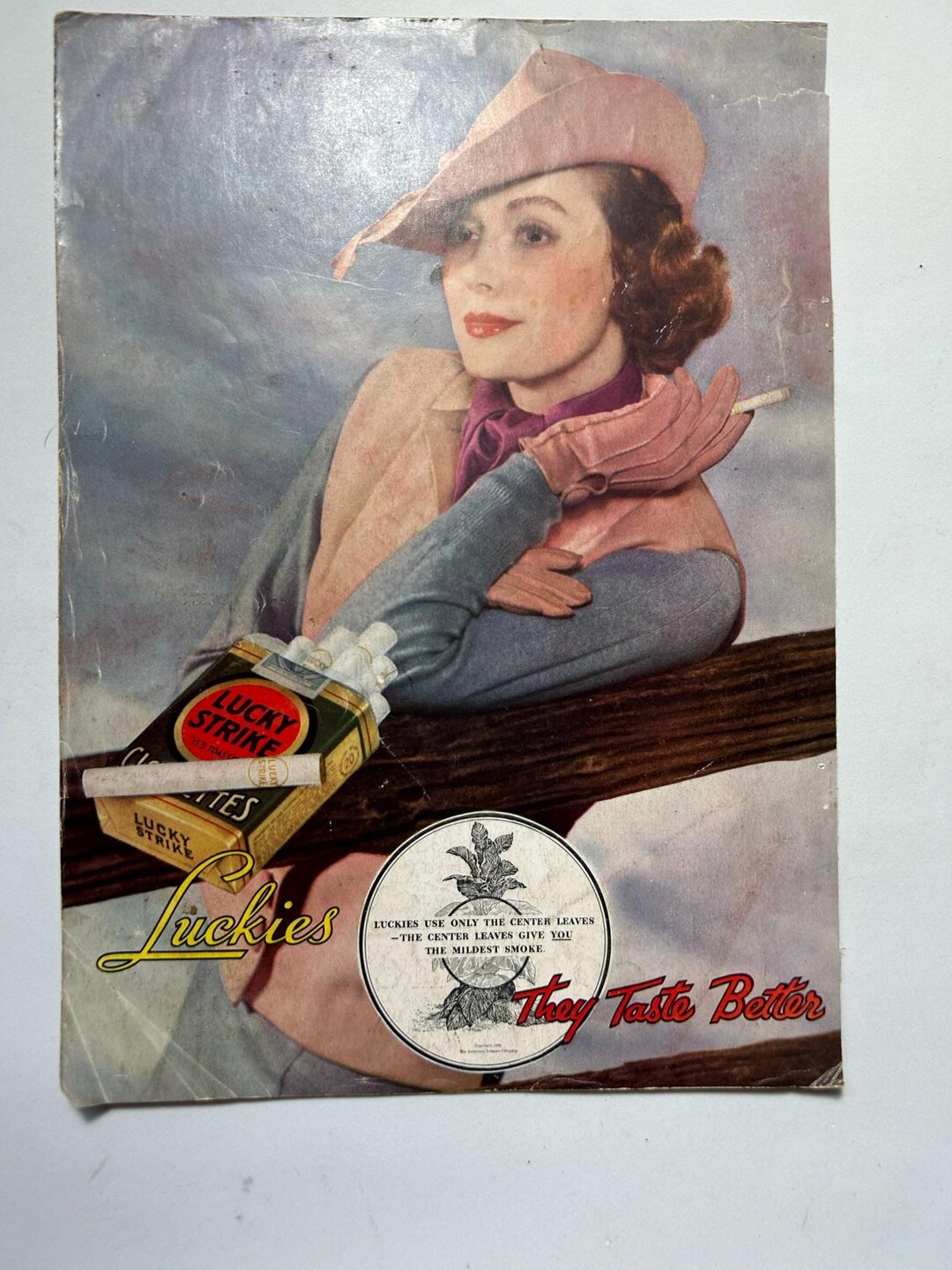 Lucky Strike Cigarette Ad, 1935 Tobacco Advertising, Vintage Magazine ...