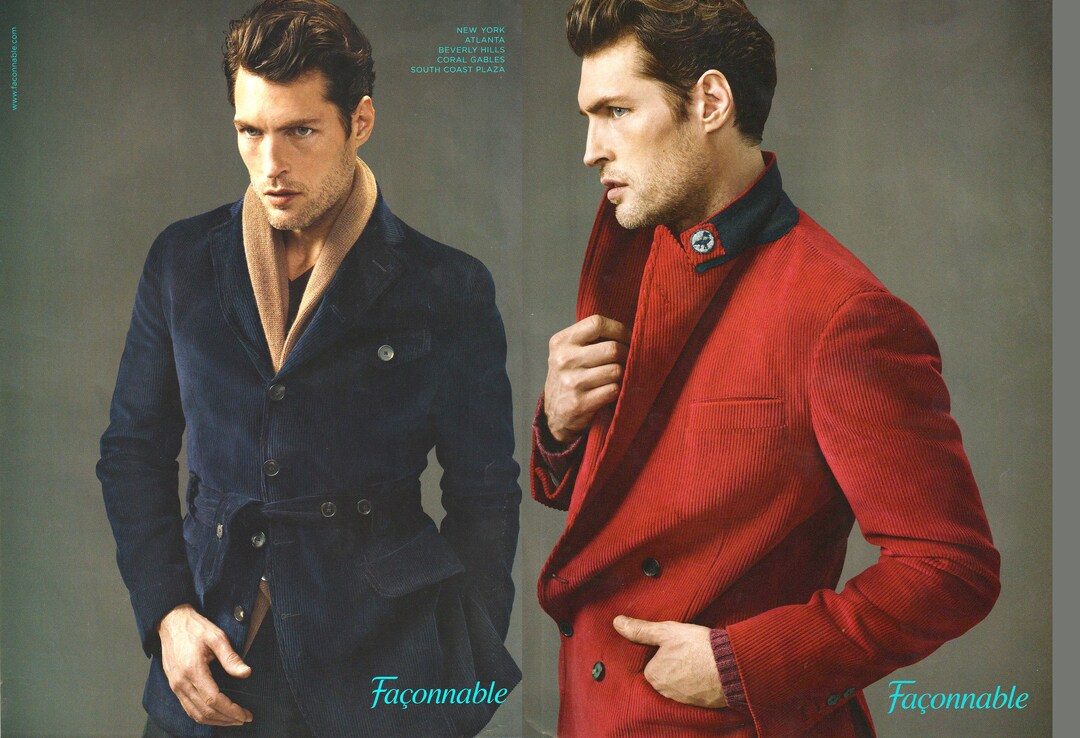 Vintage Faconnable Male Model Vanity Fair Ad, Fashion Wall Art Mockup ...