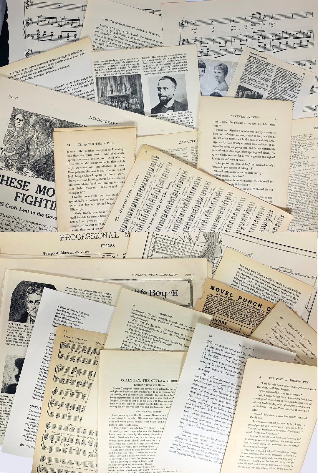 Vintage Book Paper Vintage Book Pages Old Book Pages 55 Pages Ephemera ...