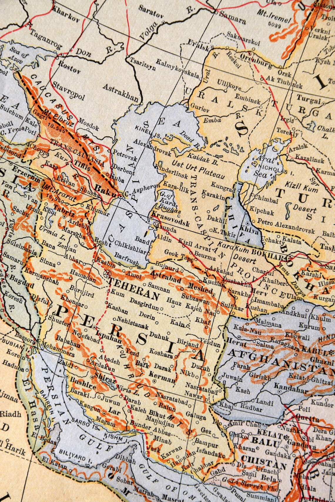 1917 Vintage Asia Map: India, Turkey, Russia, Arabia, Persia ...