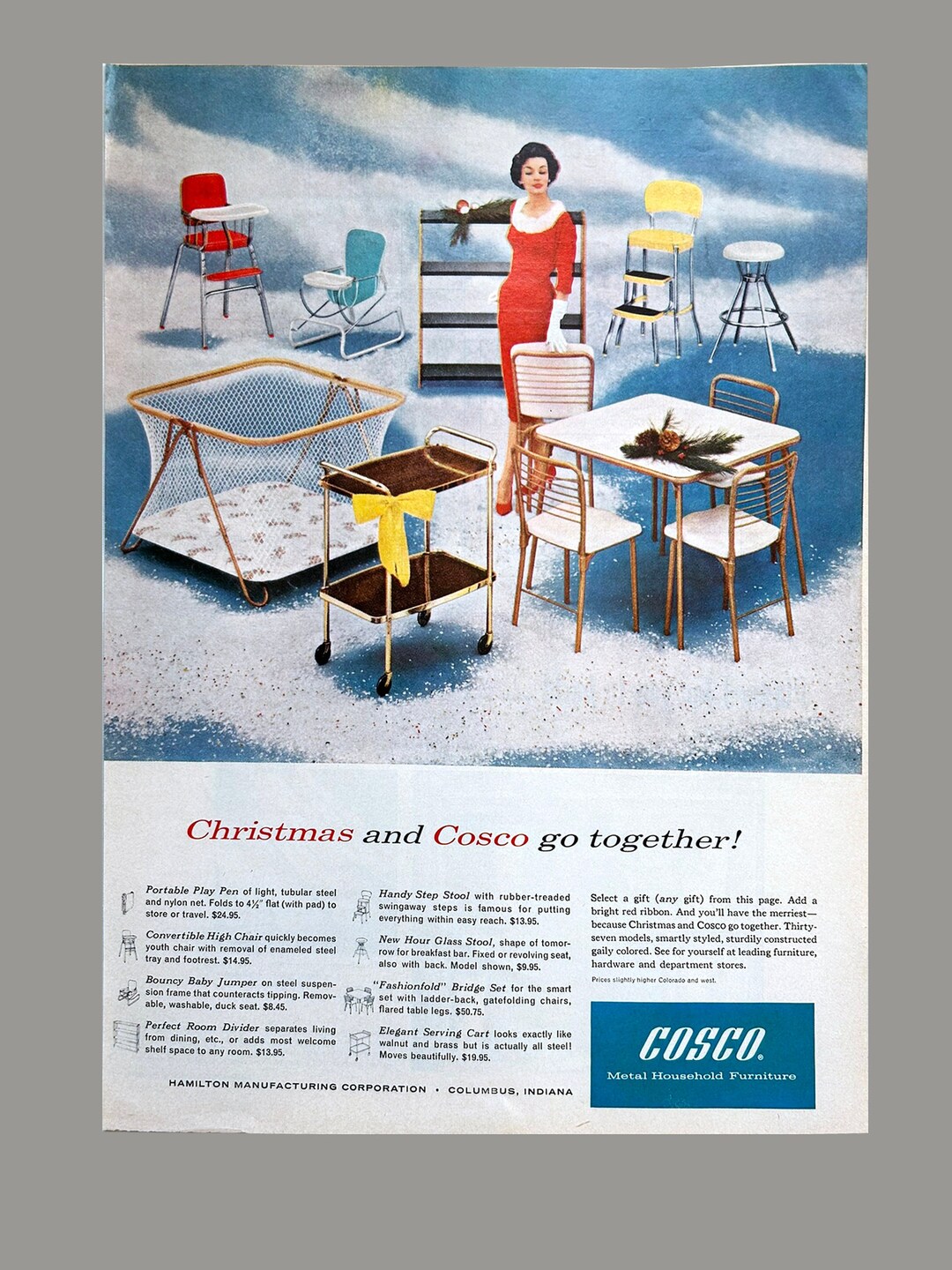 Vintage Cosco 1952 Advertisement, Old Print Ad for Kitchen Cart and ...