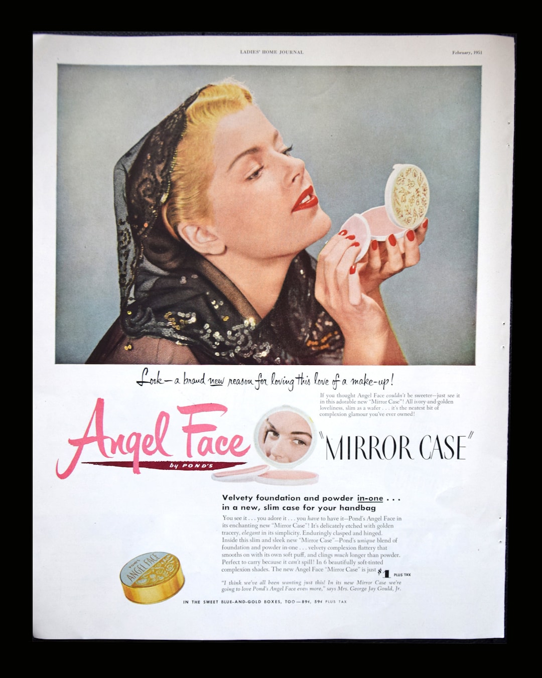 Pond's Angel Face Foundation Ad, Vintage Magazine Ad, 50s Ad, Vintage ...