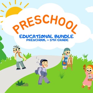 Printable Kids Workbook Kit , Preschool- 5th Grade Educational Bundle ...