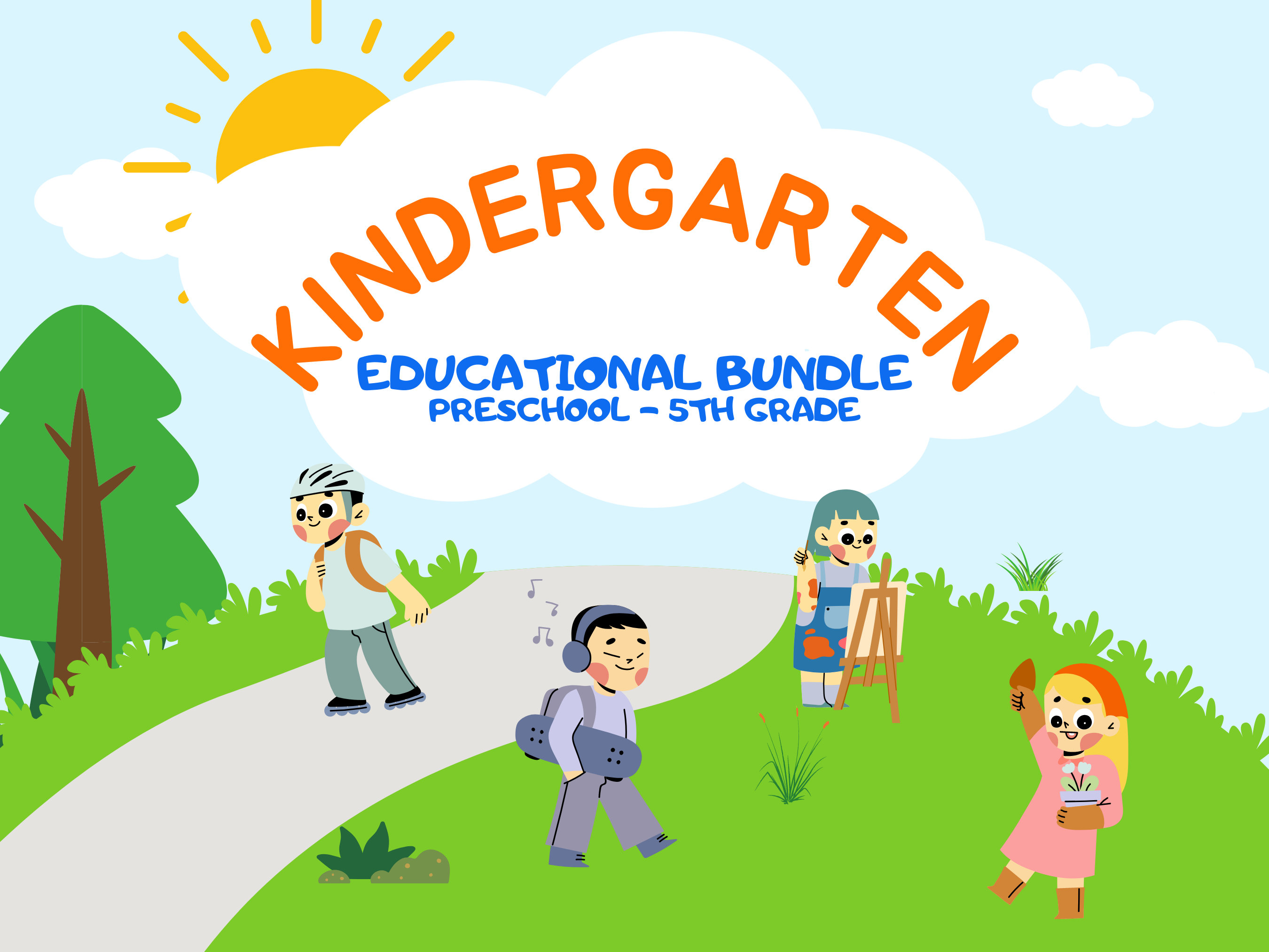Printable Kids Workbook Kit , Preschool- 5th Grade Educational Bundle ...