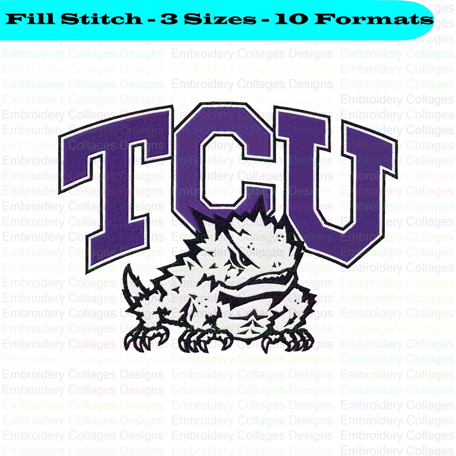 TCU Horned Frogs Embroidery Design 3 Sizes 10 Formats | Etsy