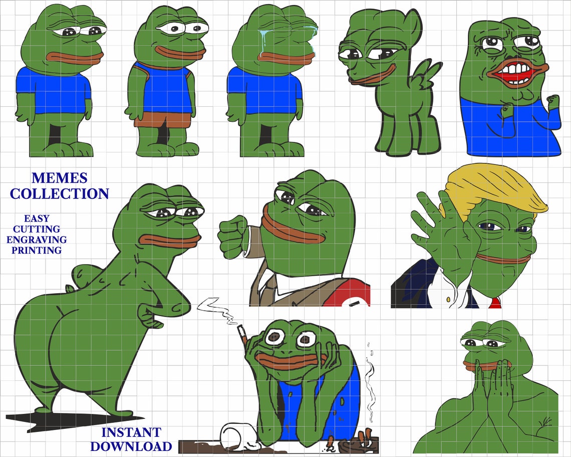 Meme Pepe Frog SVG PNG file Cricut Silhouette Laser cutting | Etsy