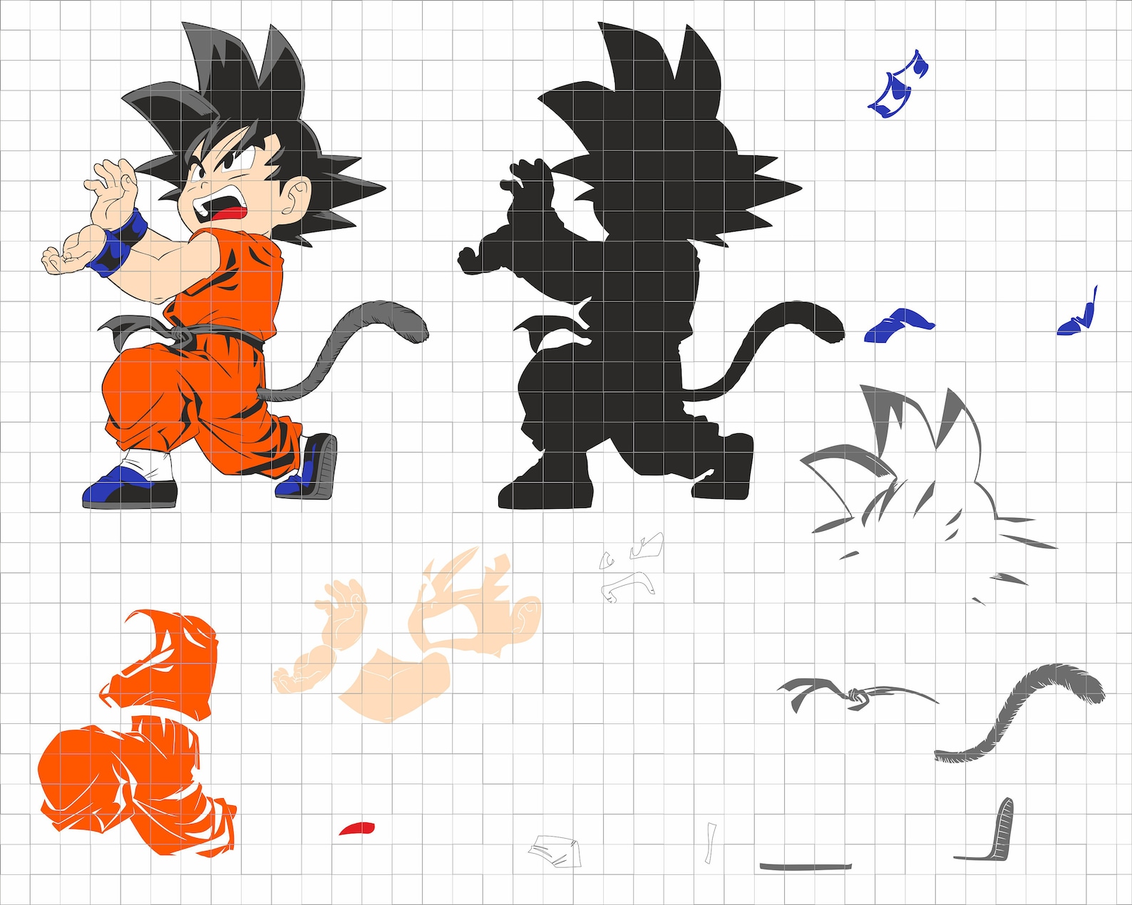 Dragon Ball Z SVG Cricut Goku kid layered design file Cutting | Etsy