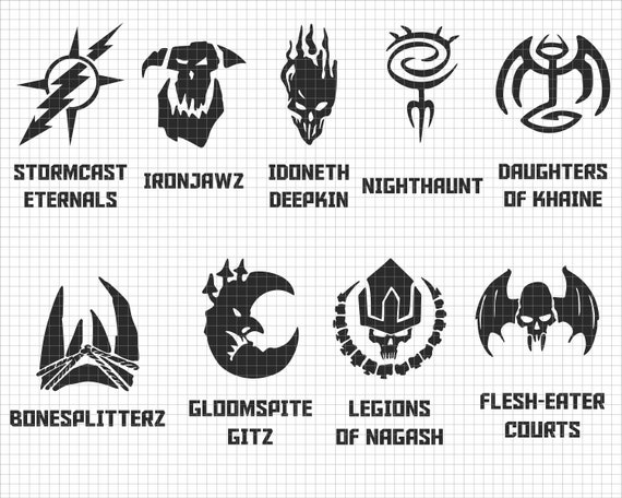 Warhammer Age of Sigmar symbols SVG PNG DXF vector file decal | Etsy