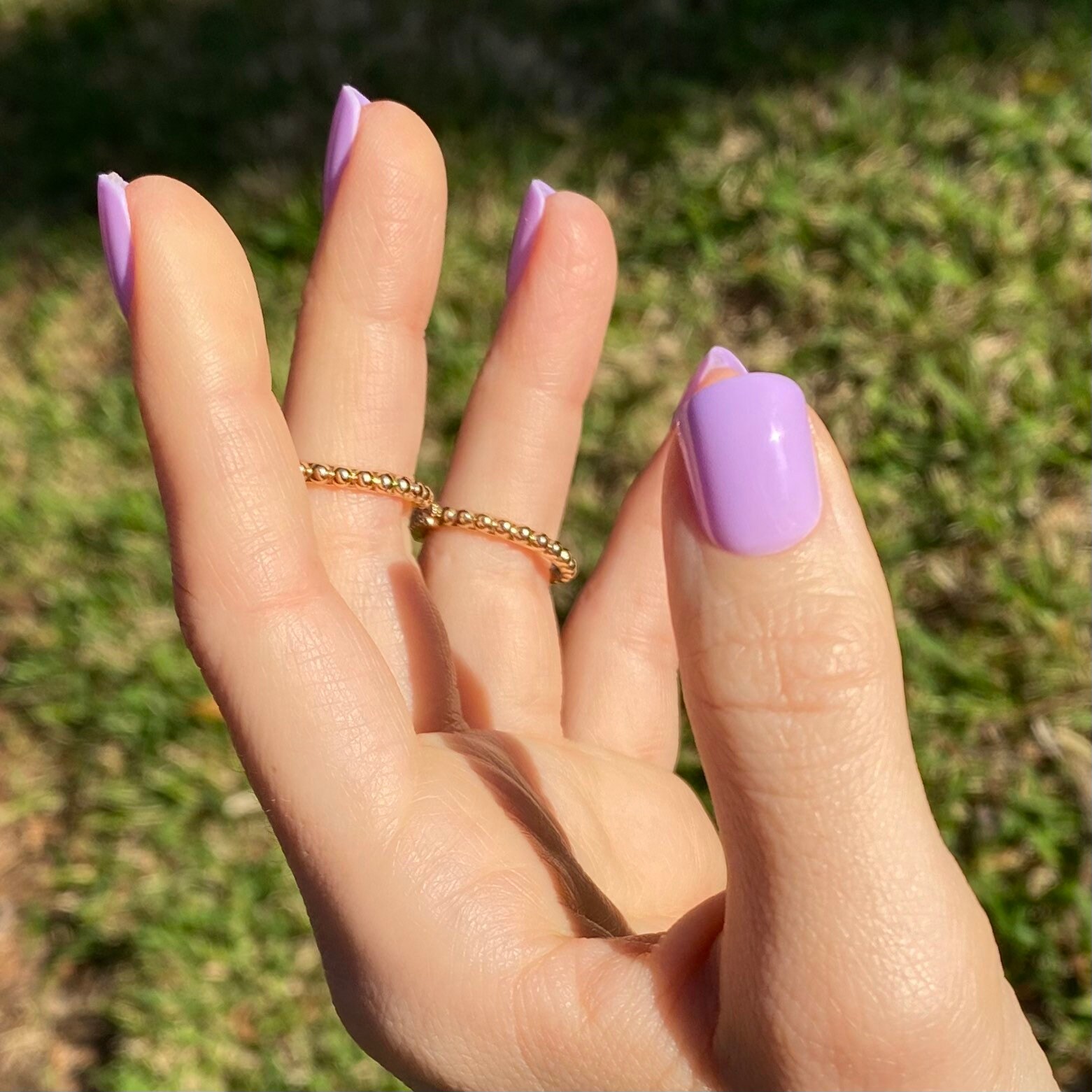 Short Square Purple Nails Press On Nails Manicure Etsy