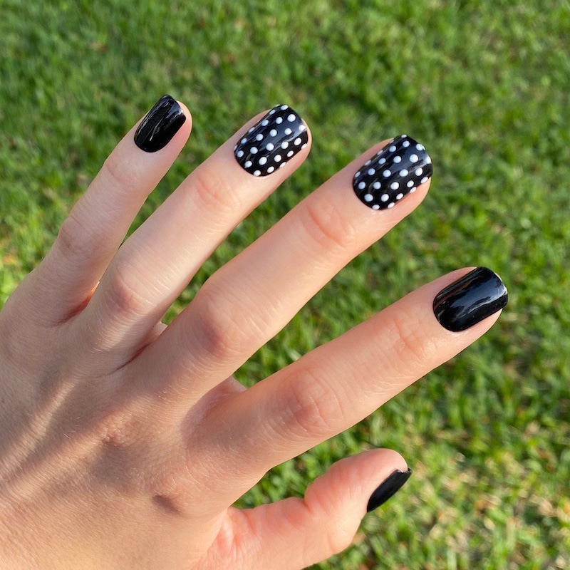 Square Nails Polka Dot - Etsy