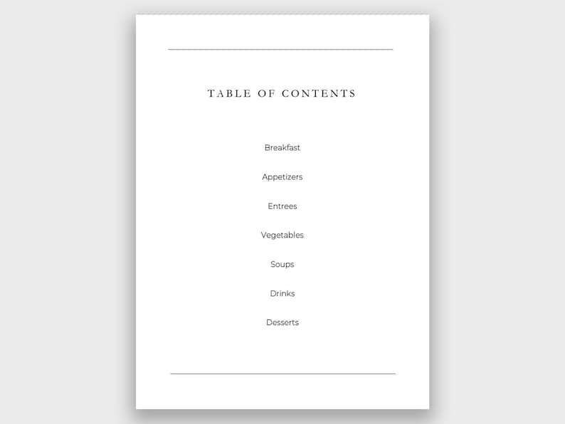 Editable Recipe Book Template 2 | Modern Minimal | Printable Recipe ...