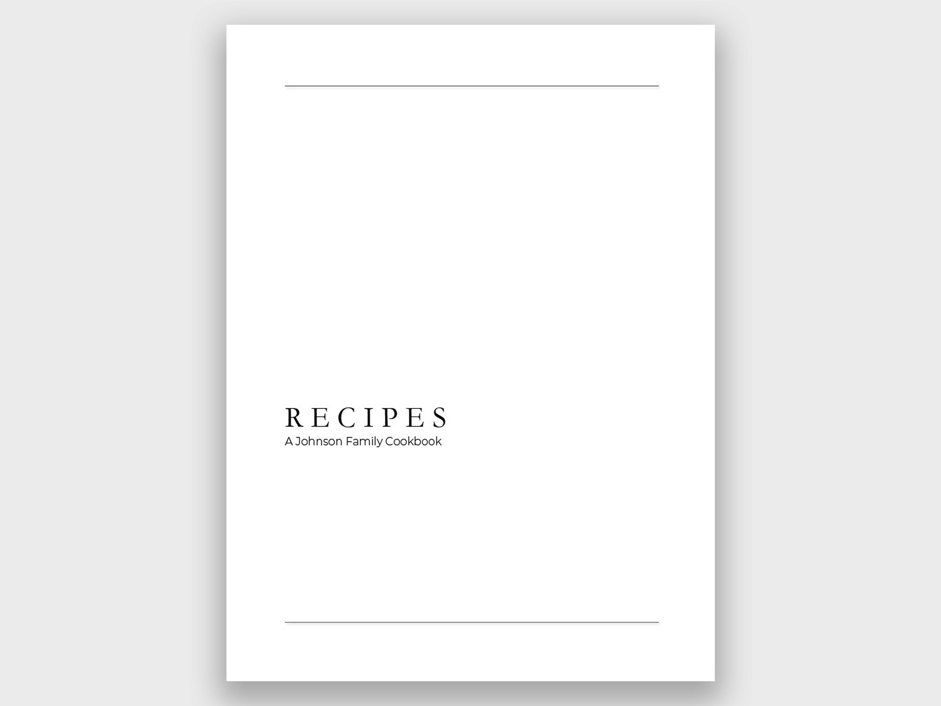 Editable Recipe Book | 4 Cover Templates | 0007 | Modern Minimal ...