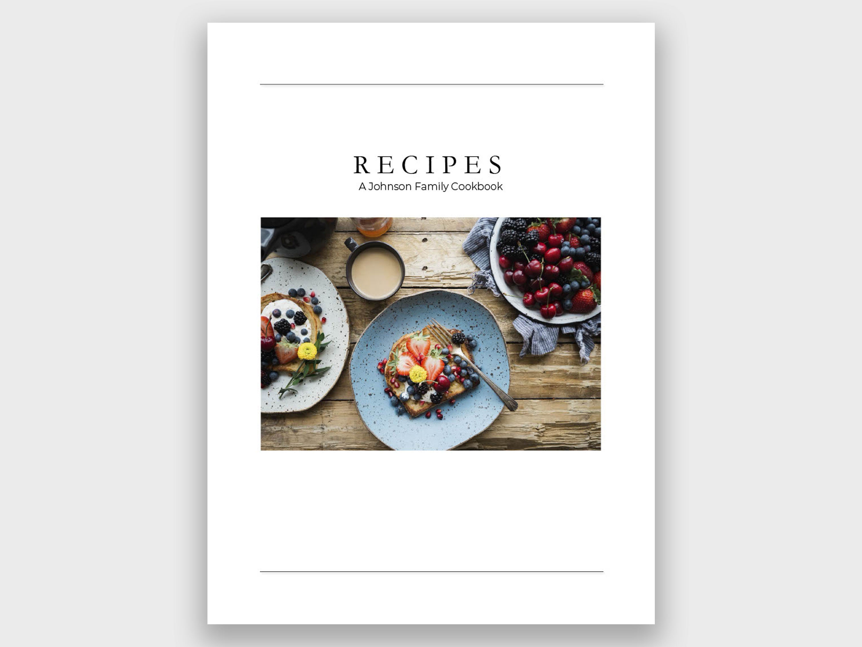 Editable Recipe Book | 4 Cover Templates | 0007 | Modern Minimal ...