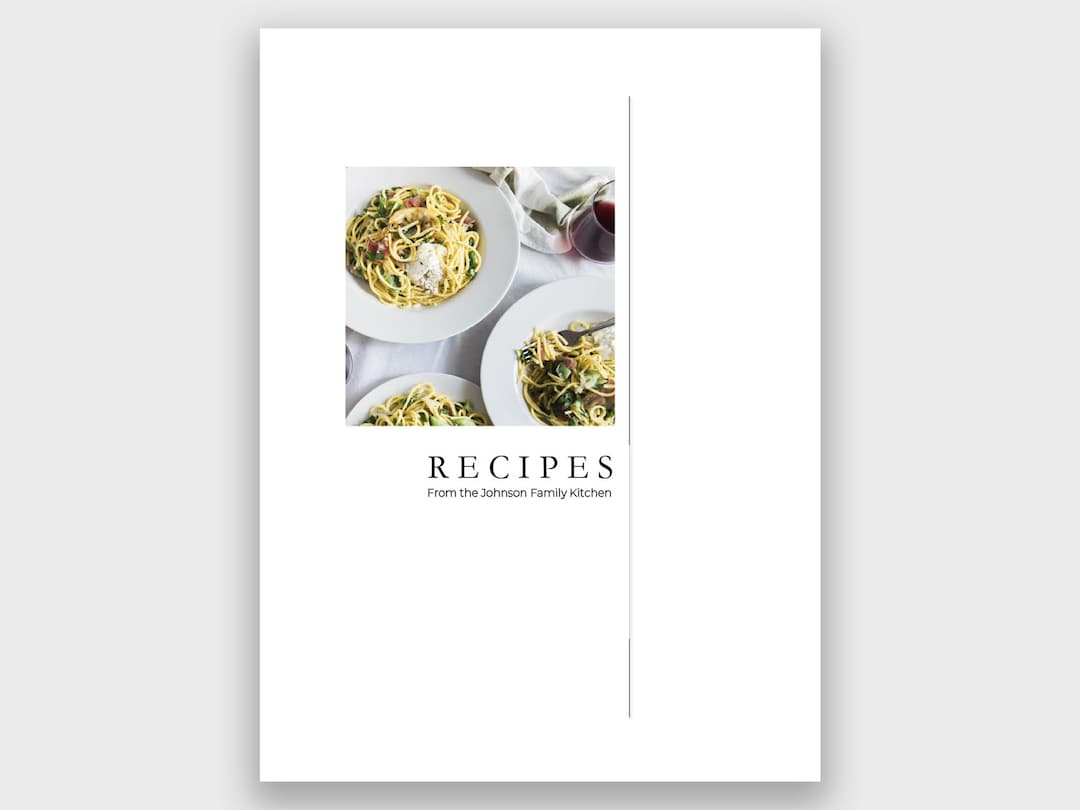 Editable Recipe Book | 4 Cover Templates | 0007 | Modern Minimal ...