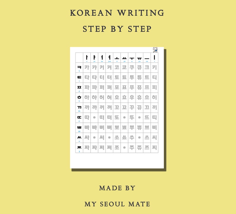 How to Write Korean Alphabet by Myseoulmate (PRINTABLE Hangul Writing ...