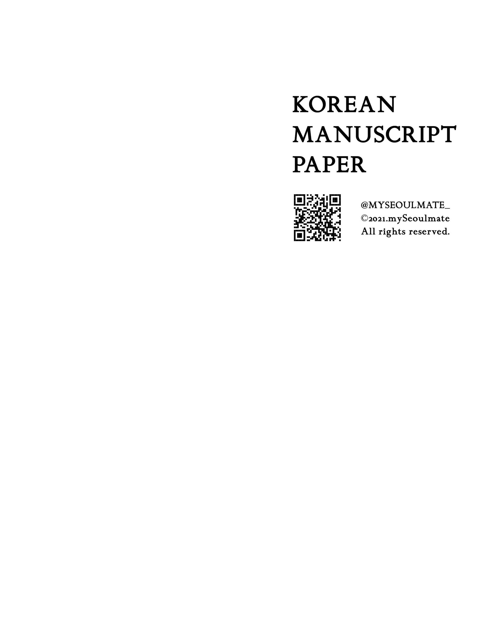 Korean Hangul Practice Writing Squared Manuscript Paper TOPIK Printable ...
