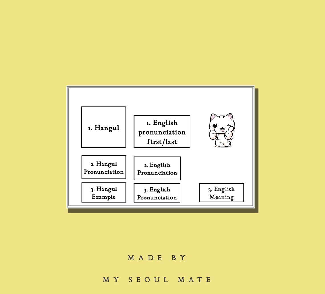 Korean Learning Flashcards, Korean Writing Worksheets, Korean Alphabet ...