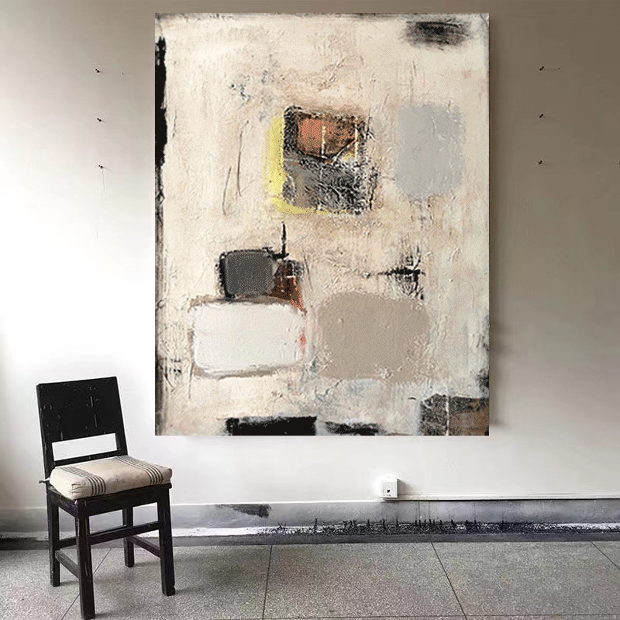Large Wabi Sabi Painting, Wabi Sabi Art, Modern Abstract Painting White ...