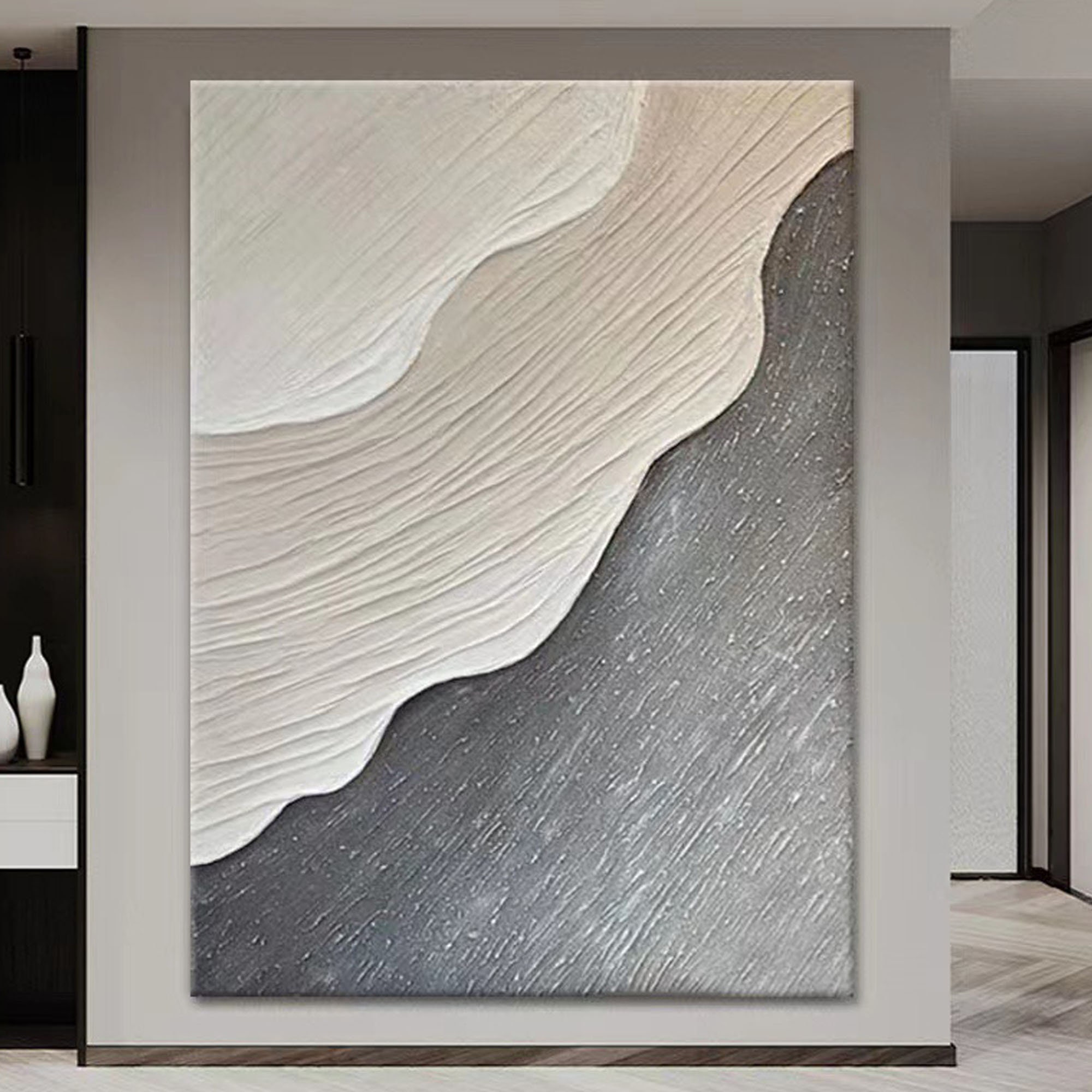 Textured Painting Art, Large Abstract Oil Painting, Earth Tone Art ...