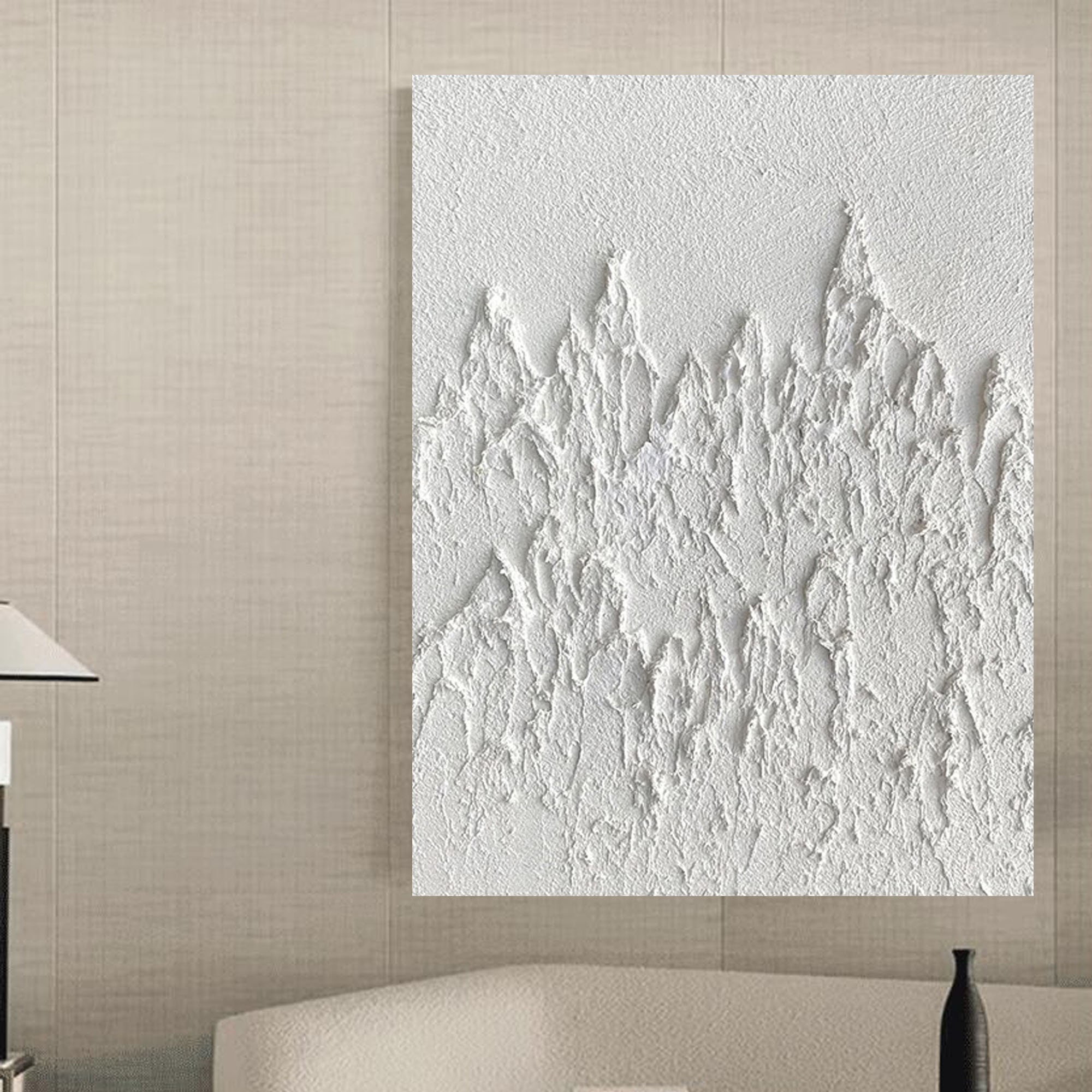 Large White Abstract Painting 3D White Textured Painting White - Etsy