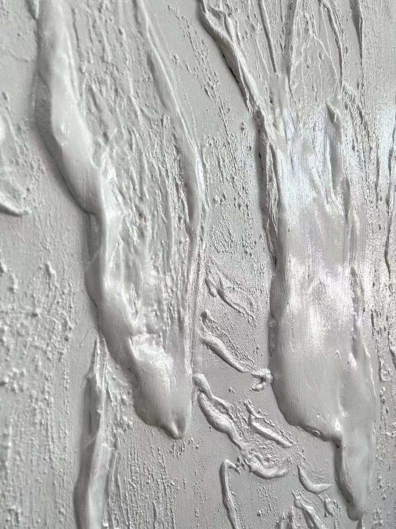 White Texture Painting white 3D Textured Paintings White - Etsy