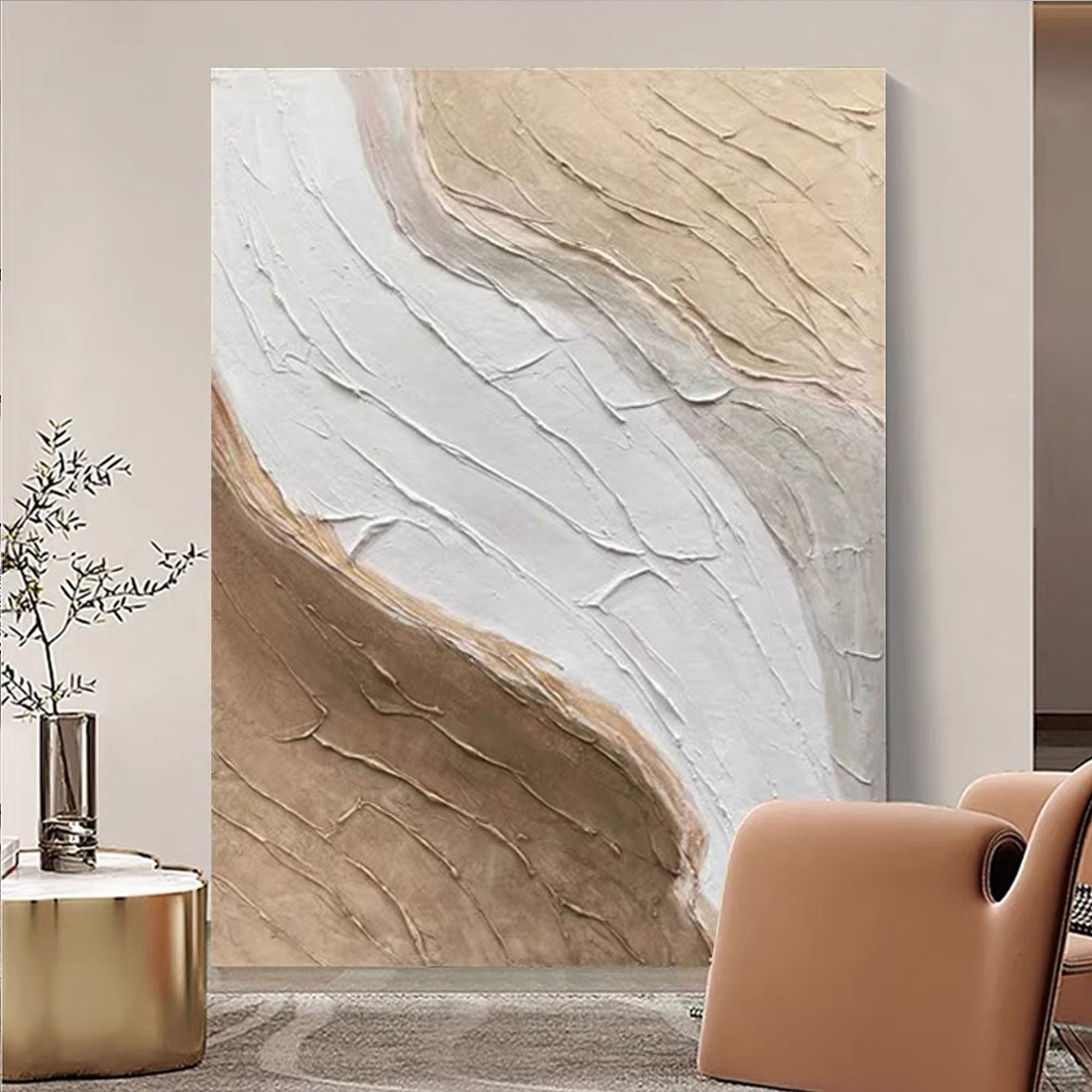 Textured Art Earth Tone Wall Art Large Oil Painting - Etsy