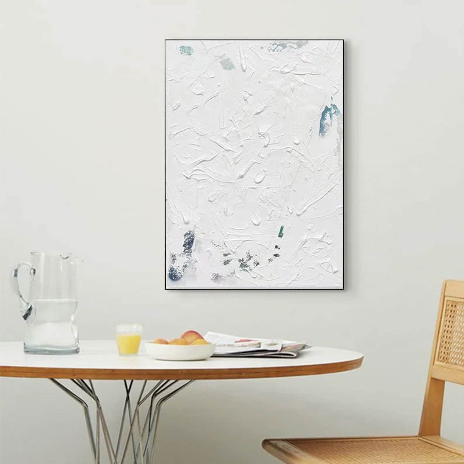 3D White Wall Art White Painting White Texture White Minimalist ...
