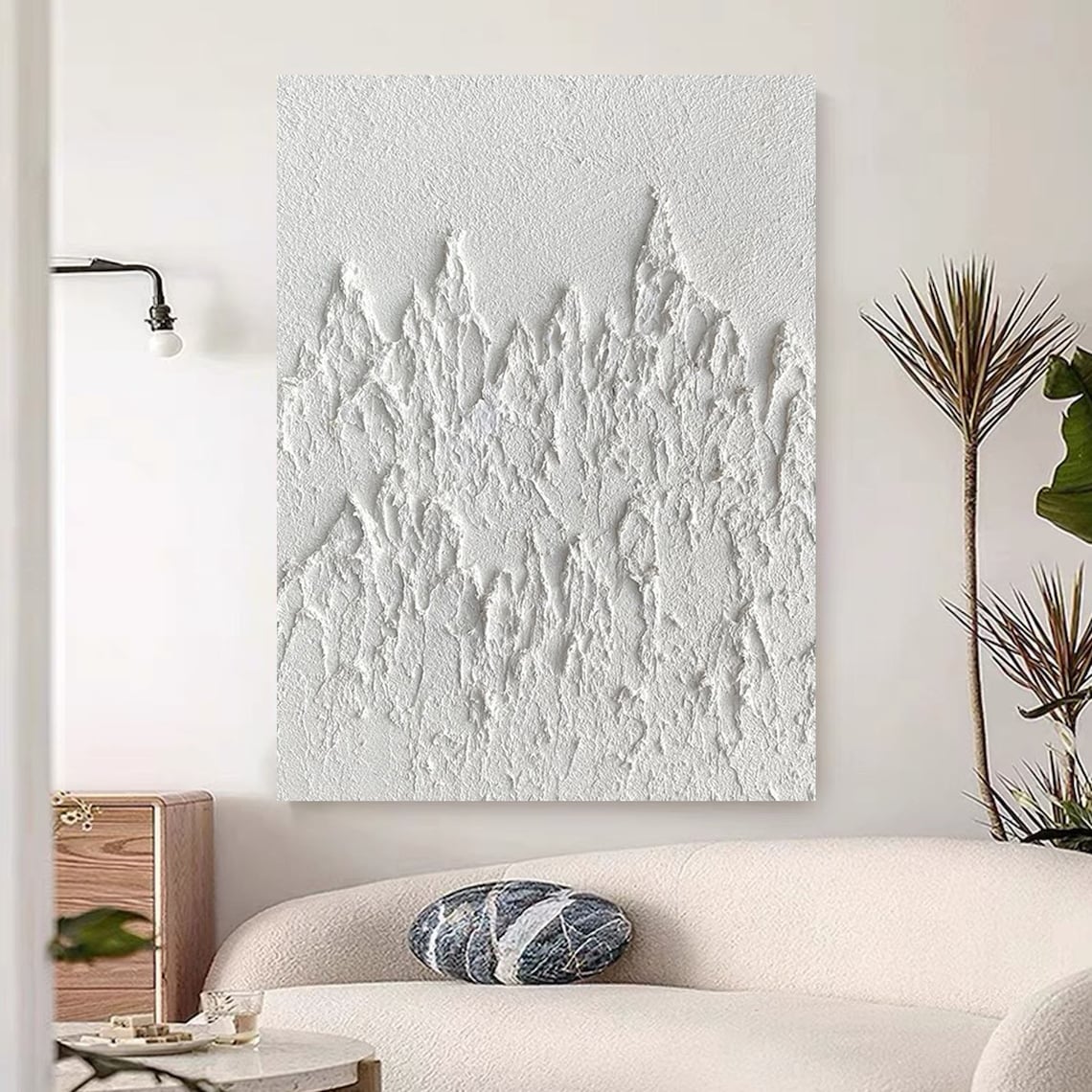 Large White Abstract Painting 3D White Textured Painting White - Etsy