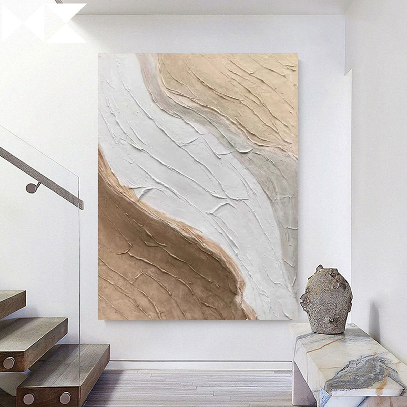 Textured Art Earth Tone Wall Art Large Oil Painting - Etsy
