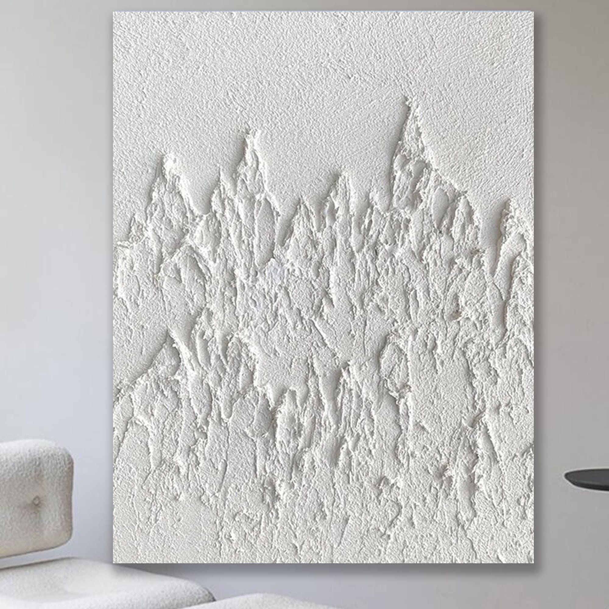 Large White Abstract Painting 3D White Textured Painting White - Etsy