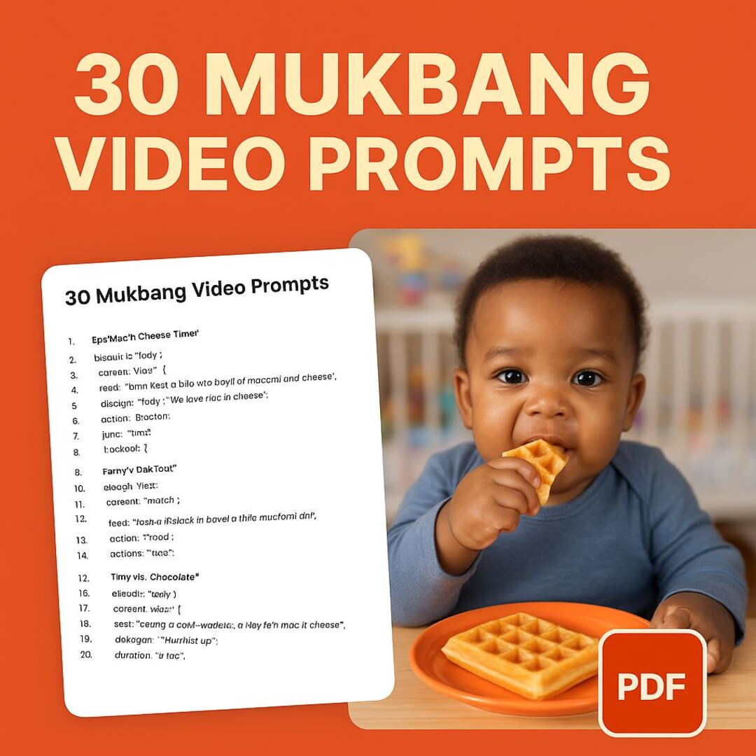 Baby Mukbang Veo3 JSON Prompts: 30 AI Video Scripts (digital Download ...