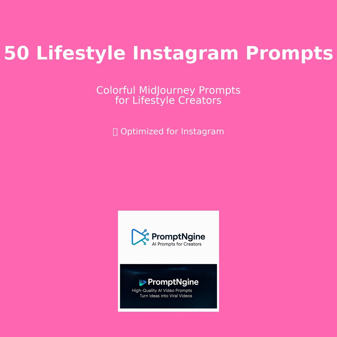 50 Lifestyle Instagram Picture Prompts | Midjourney Digital Download ...