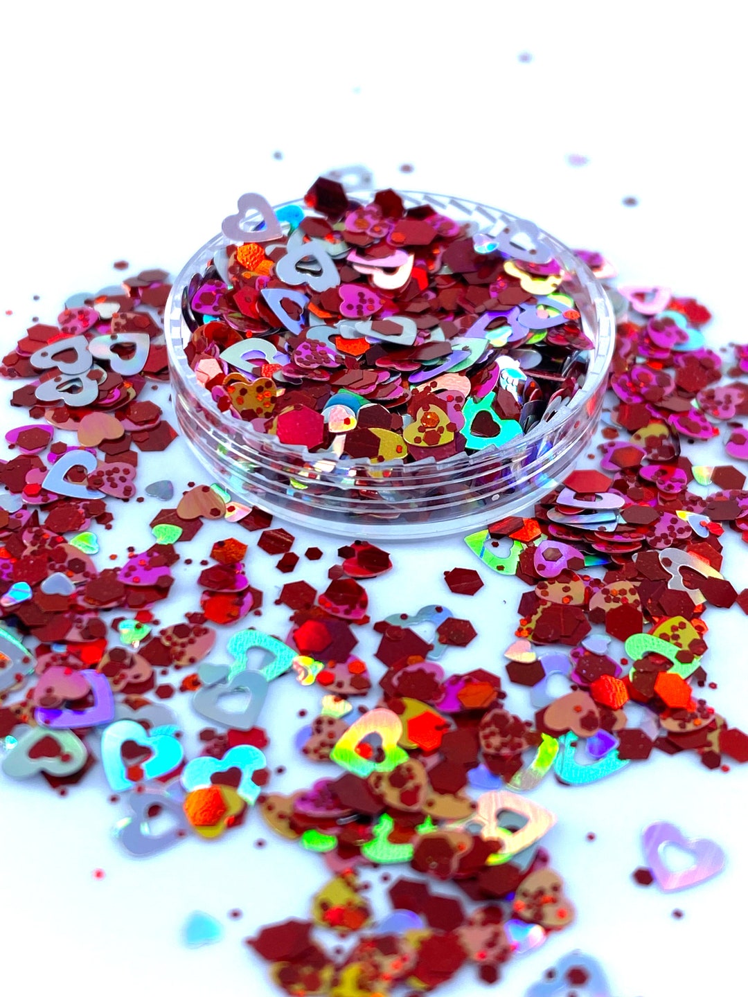 Valentines Day Heart Shape Mixed Glitter, Polyester Glitter, Nail Art ...