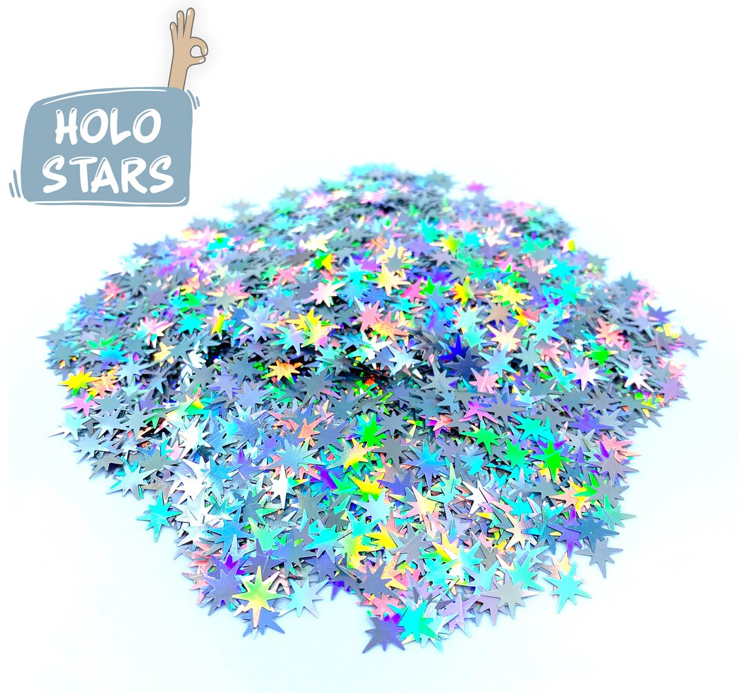Silver Star Shape Glitter, Polyester Glitter, Nail Art, Tumblers, Slime ...