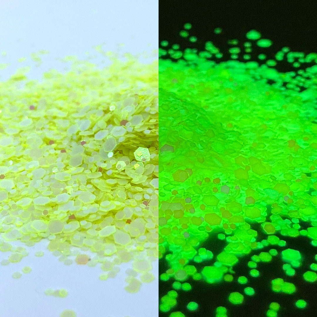 Glow in the Dark Yellow Glitter, Solvent Resistant, Tumblers, Cups ...