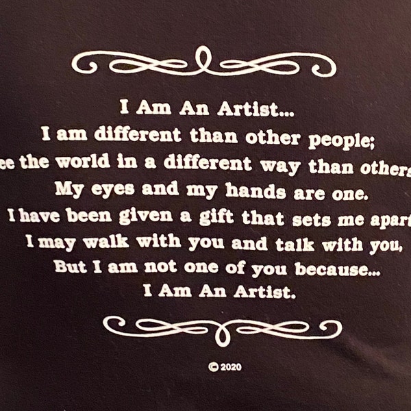 I Am an Artist T Shirt - Etsy