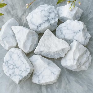 White Howlite Rough - Raw Natural Stones Bulk White Howlite, "a" Grade ...