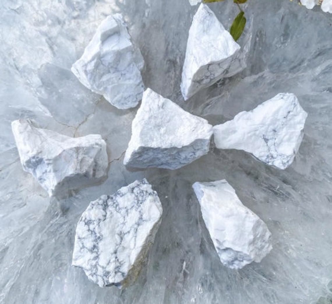White Howlite Rough Raw Natural Stones Bulk White Howlite | Etsy