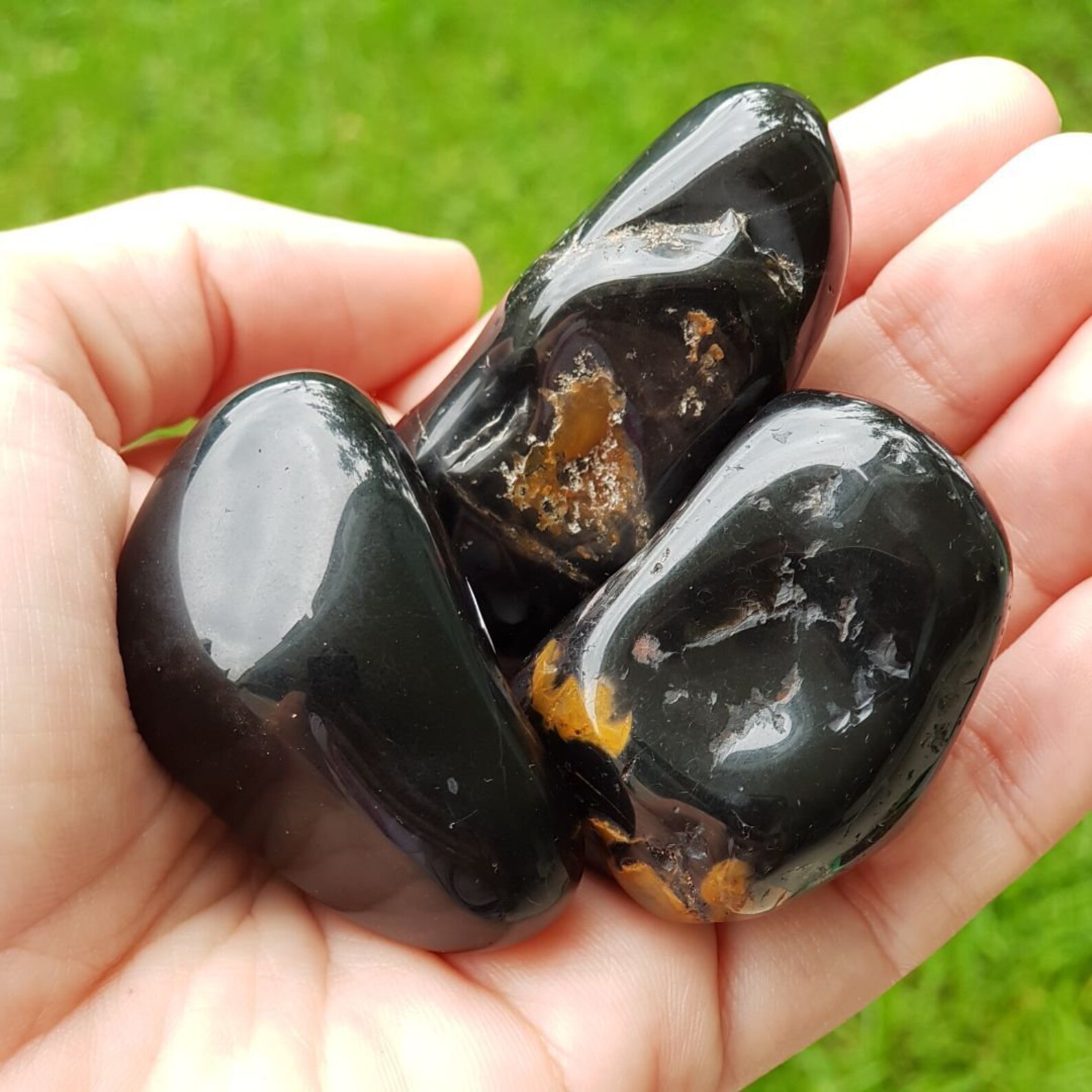 Tumbled Natural Black Onyx Stones Black Onyx Tumbled Black - Etsy
